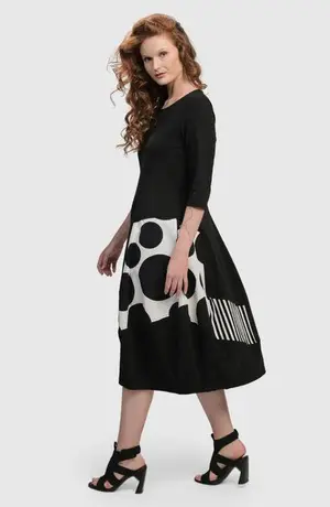 Alembika Broadway Cocoon Midi Dress - Mono