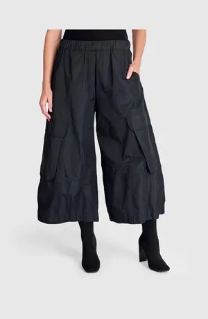 Alembika Wide Leg Cargo Pants - Black
