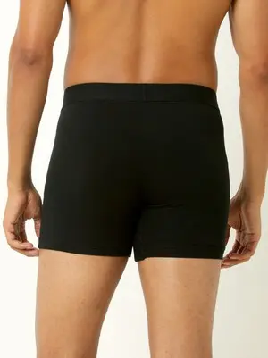 SINGLE STITCH Cotton Modal Boxer Brief 4-pack - Black Blue Gray