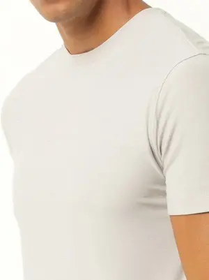SINGLE STITCH Premium Crew Neck T-shirt - Stonewash