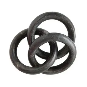 STORIED HOME Marble Circle Chain Decor - Black