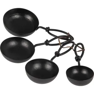 STORIED HOME Hammered Stainless Steel Scoops - Black