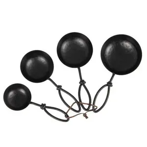 STORIED HOME Hammered Stainless Steel Scoops