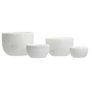 STORIED HOME Marble Bowls - White