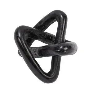 STORIED HOME Modern Decorative Marble Link Knot - Black