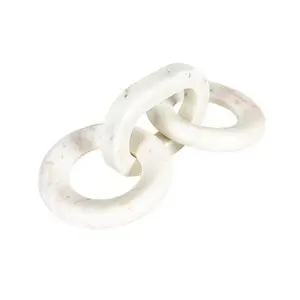 STORIED HOME Marble Chain Décor - White