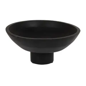 STORIED HOME Mango Wood Footed Bowl - Black