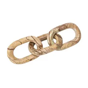 STORIED HOME Decorative Marble Chain - Brown