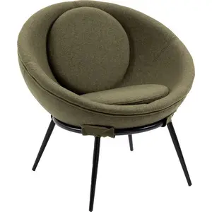 STORIED HOME Vintage Upholstered Cup Accent Chair - Green
