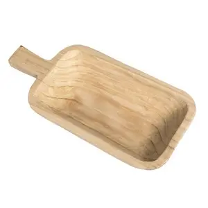 STORIED HOME Paulownia Wood Decorative Tray - Natural