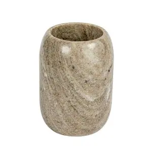 STORIED HOME Modern Marble Bottle Holder - Natural