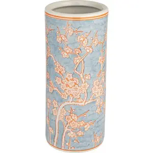 STORIED HOME Ceramic Umbrella Stand - Blue