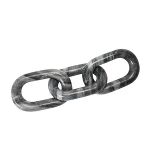 STORIED HOME Decorative Marble Chain - Grey