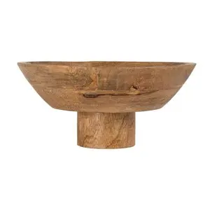 STORIED HOME Mango Wood Footed Bowl