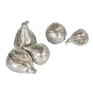 STORIED HOME Decorative Resin Figs, Finish - Silver