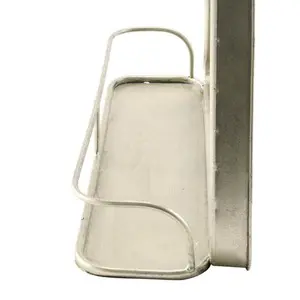 STORIED HOME Metal Framed Wall Mirror With Shelf And Antique Nickel Finish