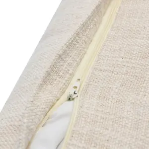 STORIED HOME Embroidered Cotton Lumbar Pillow With Fringe