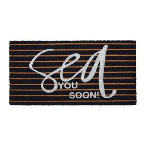 STORIED HOME Coir "sea You Soon" Entry Doormat - Blue