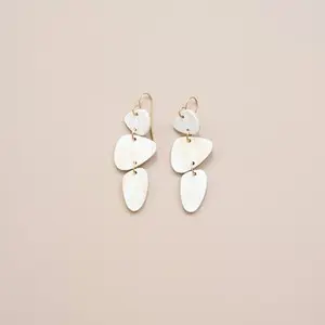 MAADILI COLLECTIVE Stacked Stone Dangle Earrings - Natural