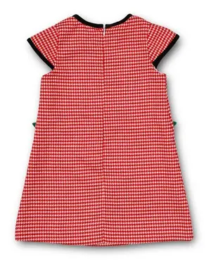 FLORENCE EISEMAN Houndstooth Dress With Flower Appliqués