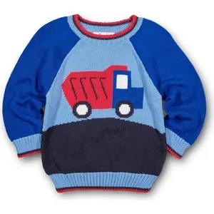 FLORENCE EISEMAN Intarsia Dump Truck Cotton Sweater