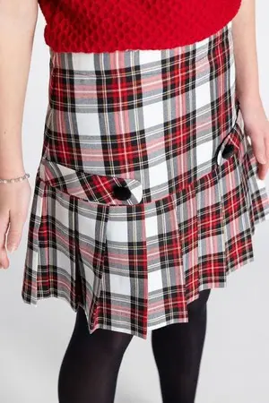 FLORENCE EISEMAN Plaid Pleated Skirt