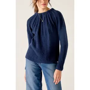 VOYAGEUR BY MERSEA Noelle Ribbon Cashmere Sweater Navy