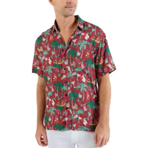 Kenny Flowers Margaritaville The Christmas Islandshort Sleeve Shirt - Maroon