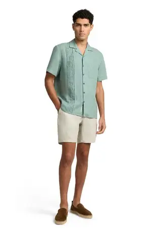 Onia Linen Pintuck Camp Shirt