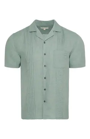 Onia Linen Pintuck Camp Shirt