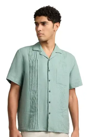 Onia Linen Pintuck Camp Shirt