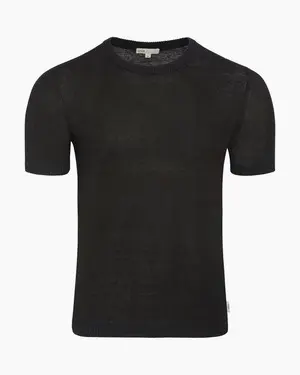 Onia Linen Knit Tee Shirt - Washed Black