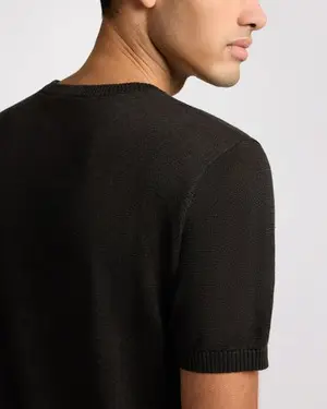 Onia Linen Knit Tee Shirt - Washed Black