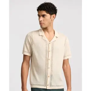 Onia Linen Knit Eyelet Camp Shirt