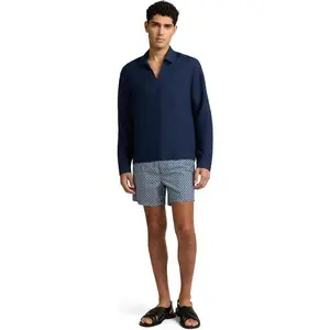Onia Linen Long Sleeve Popover Shirt - Midnight