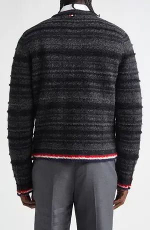 Thom Browne Tartan Check Inlay Jacquard Cardigan