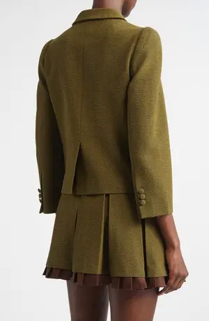 SHUSHU/TONG Wool Twill Crop Jacket - Green