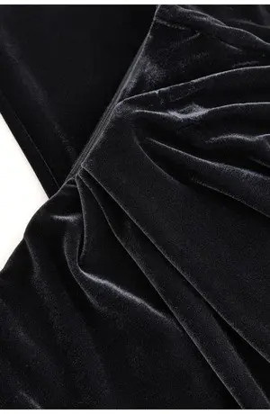 NEXT Velvet Drape Front Maxi Skirt - Black