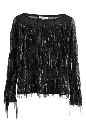 NEXT Sequin Tassel Top