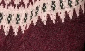 GIBSONLOOK Fair Isle Mock Neck Sweater - Burgundy Pink