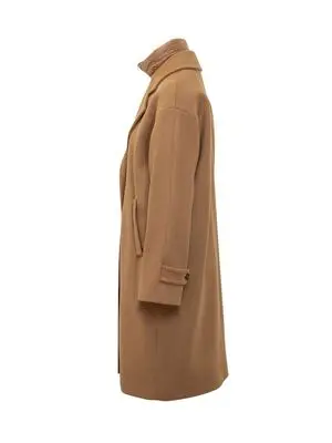 Herno Wool Coat With Removable Padded Insert - Beige
