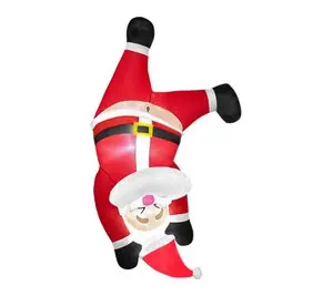 JOYFY 6ft Tall Hanging Christmas Santa Inflatab Les - One-color