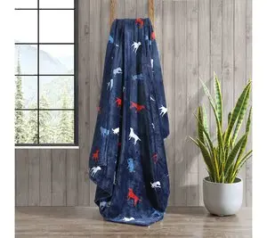 Eddie Bauer Americana Plush Fleece Throw Blanke T