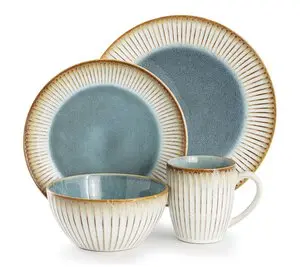ELAMA 16 Piece Stoneware Dinnerware Set