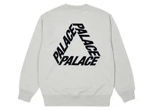 PALACE P3 Applique Crew - Grey Marl