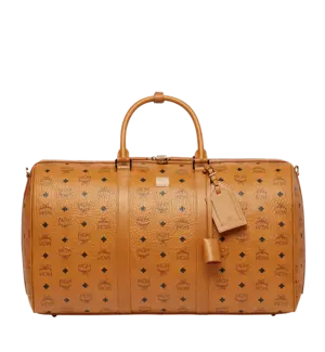 Mcm Traveler Weekender Visetos Large - Cognac