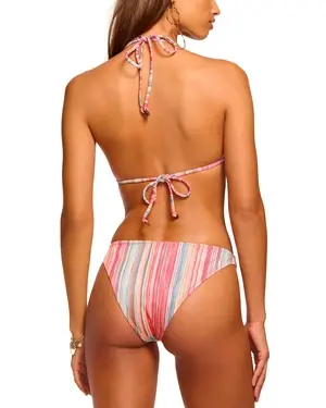 Ramy Brook Striped Isla Bikini Bottom - Vivid Orange Stripe