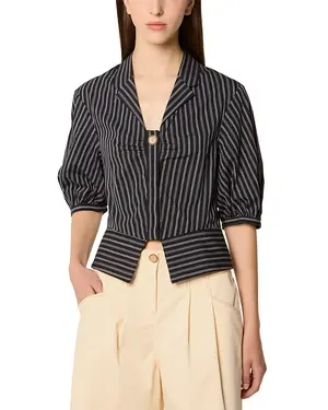 Tresse Cropped Puff Sleeve Shirt
