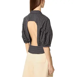 Tresse Cropped Puff Sleeve Shirt