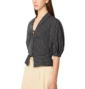 Tresse Cropped Puff Sleeve Shirt